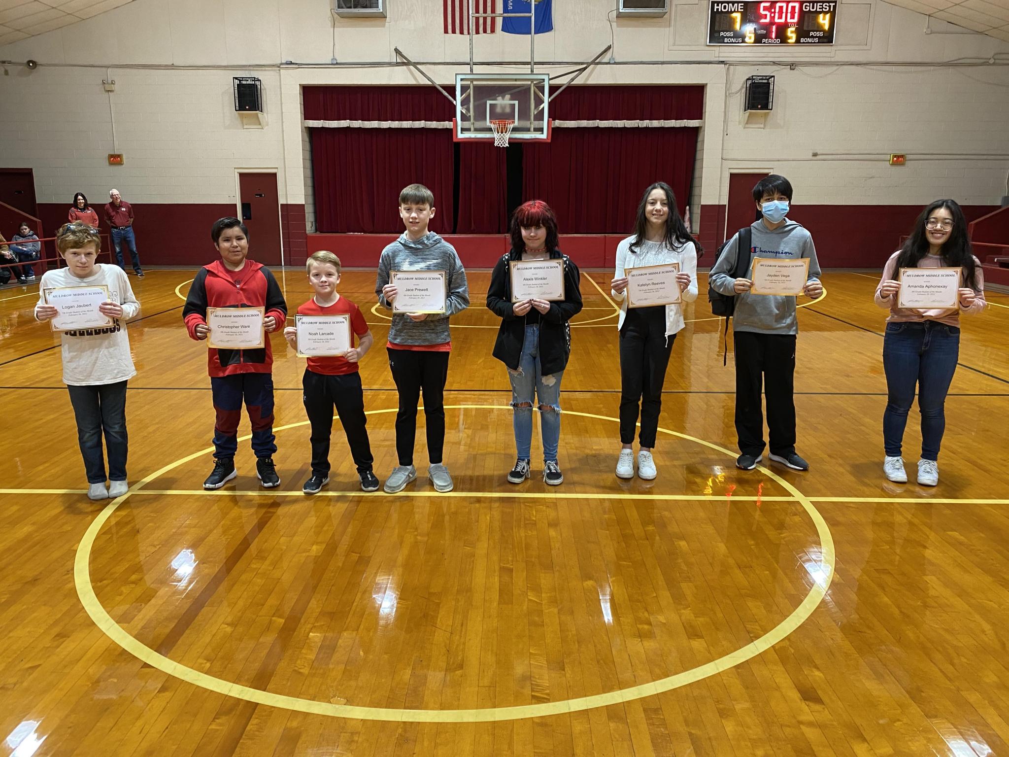 Muldrow Middle School Students of the Month - Eastern Times Register