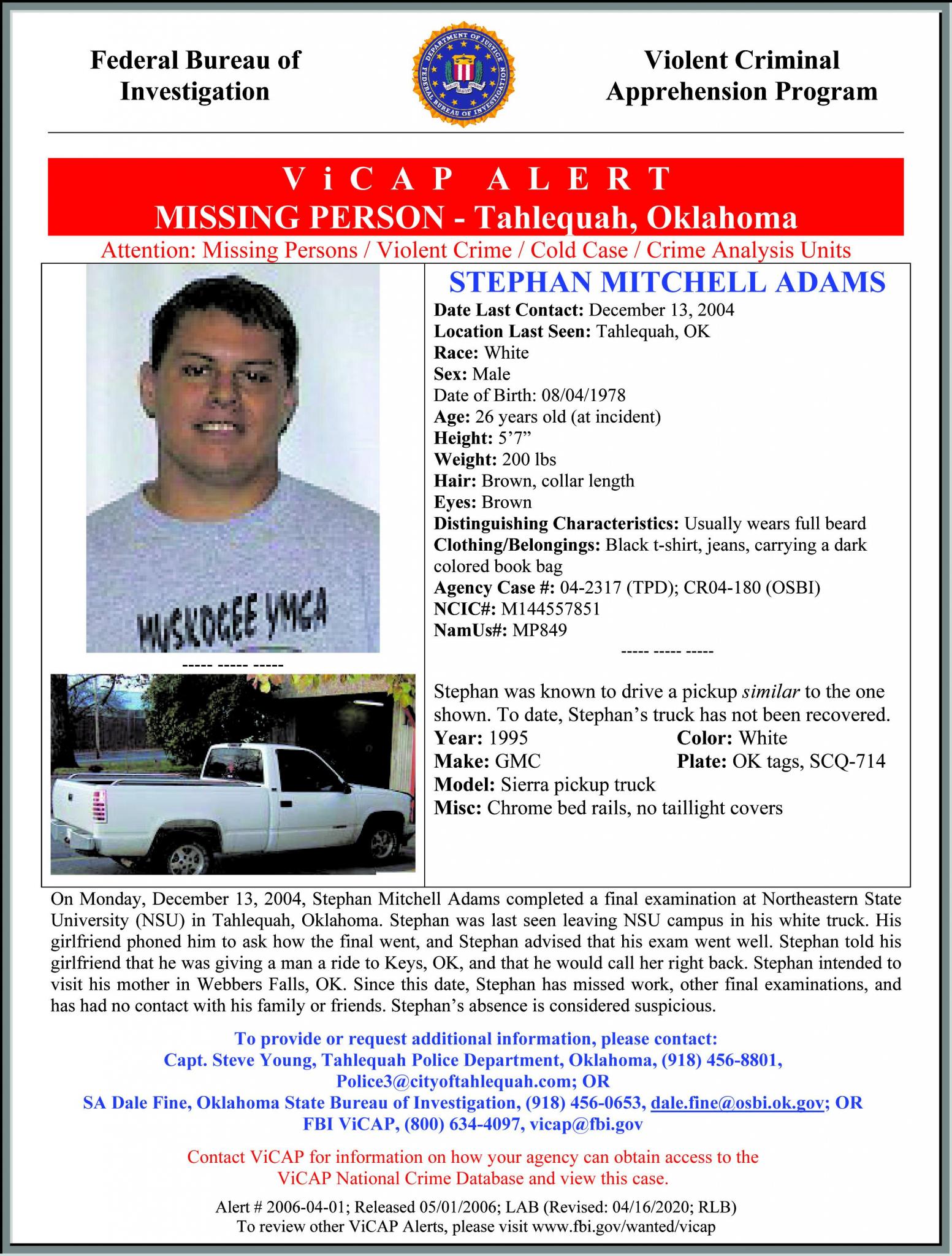 Case of Stephan Adams Remains a Mystery - Eastern Times Register